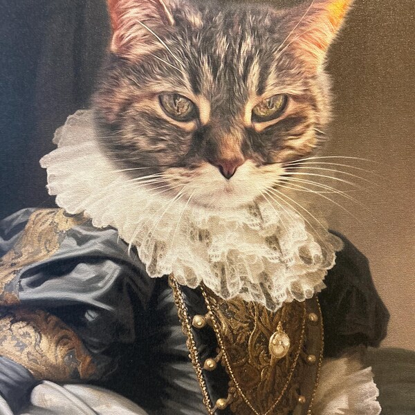 Custom Royal Cat Portrait, Renaissance Cat Painting, Pet Lovers Gift ...