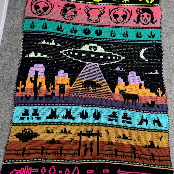 Sos Cowboys N' Aliens! Mosaic Crochet Blanket Pattern - Etsy