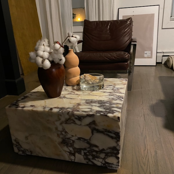 Calacatta Viola Set of 2-4-6 SQUARE Coasters, Italian Marble 100% ...