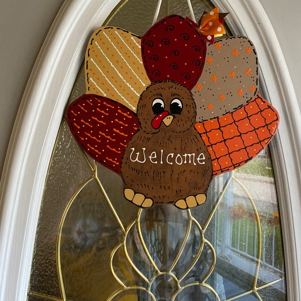 WELCOME TURKEY Wood Wooden Welcome SIGN Wall Art Door Plaque Hanger ...