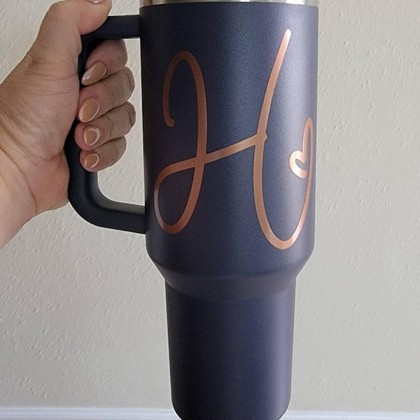 Decal | CUTE Single Initial Decal | Initial With Heart Loop Accent ...