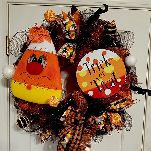 Candy Corn Ribbon, 2 1/2" Wide, Wired Edge Ribbon for Wreaths, Bows ...