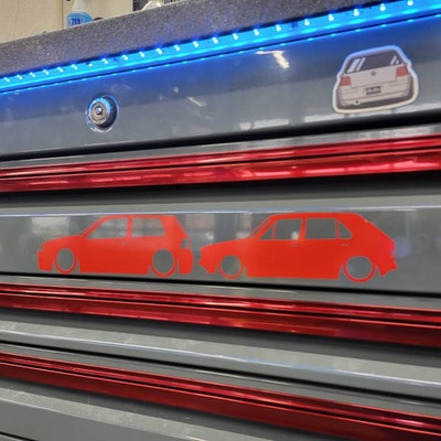 2x Lowered Car Silhouette Decal Stickers for Classic VW Beetle ...