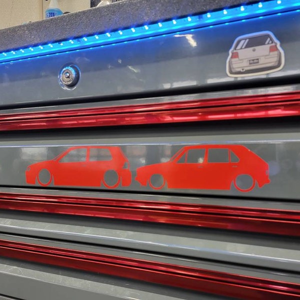 2x Lowered Car Silhouette Decal Stickers for Classic VW Beetle ...