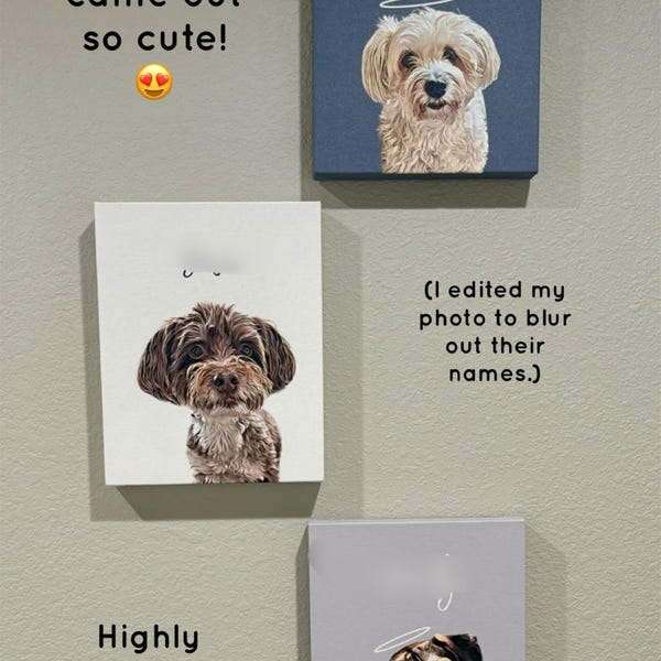 Custom Pet Portraits Using Pet Photo Personalized Digital Dog Portraits ...