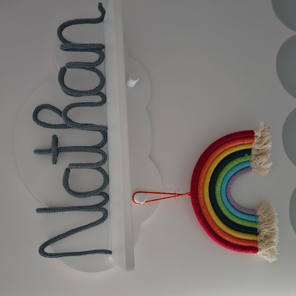 Knitted Name Sign,custom Wire Name,gifts for Kids,rope Words,nursery ...
