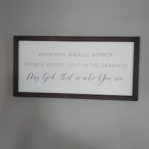 Inspirational Sign Waymaker Sign Living Room Wall Decor Waymaker ...