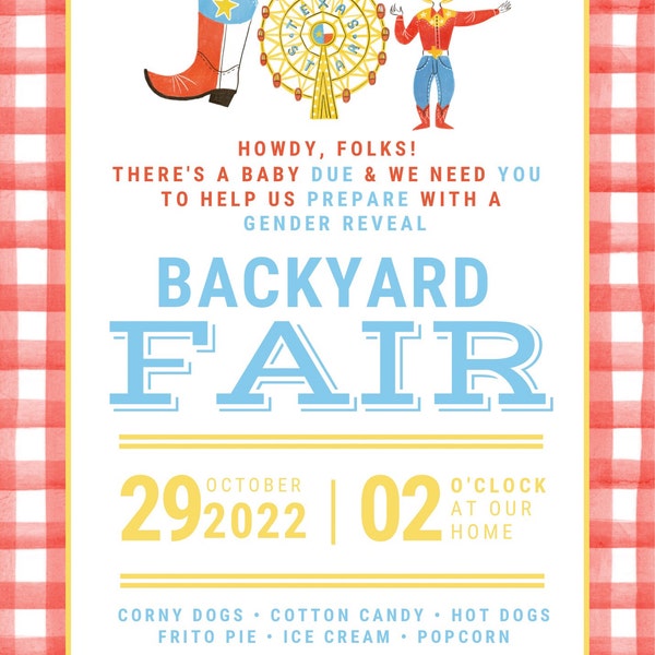 COUNTY FAIR EDITABLE Canva Invitation, County Fair Theme Party, Fair ...