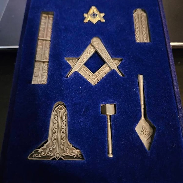 Masonic Mini Working Tool Gift Set With Lapel Pin (antique Silver) - Etsy