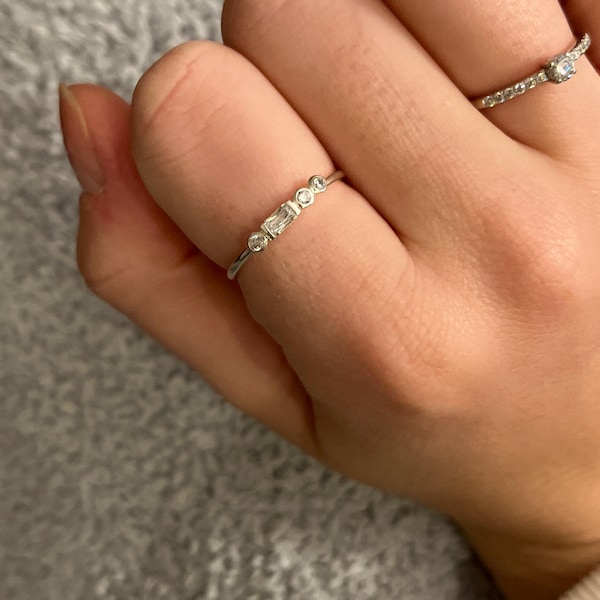 Initial Morse Code Ring by Caitlyn Minimalist • Diamond Ring With Personalized Letter • Cute ...