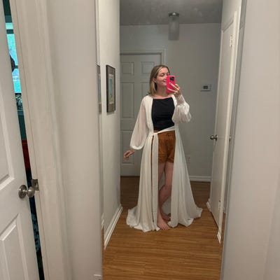 Satin Silk Long Robe With Feathers - Etsy