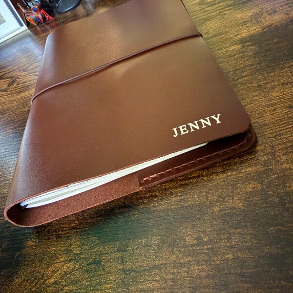 Custom Journal Cover for Men, Leather Pocket Notebook Cover, A5 A6 ...