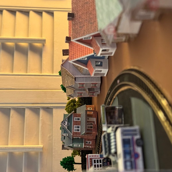 Paper Model Cardstock Buildings Downtown Apartments With Shops ...