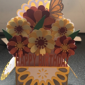Sunshine Bouquet Card in A Box 3D SVG - Etsy