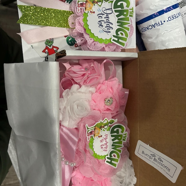 Grinch Baby Shower Sash, Christmas Grinch Red and Green Baby Shower ...