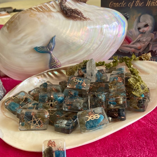 Italian Janarric Sacred Sea Witch Runes by KJ, Hand Painted Sealed ...