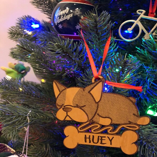 French Bulldog Christmas Gift Bulldog Ornament Engraved Present Idea ...