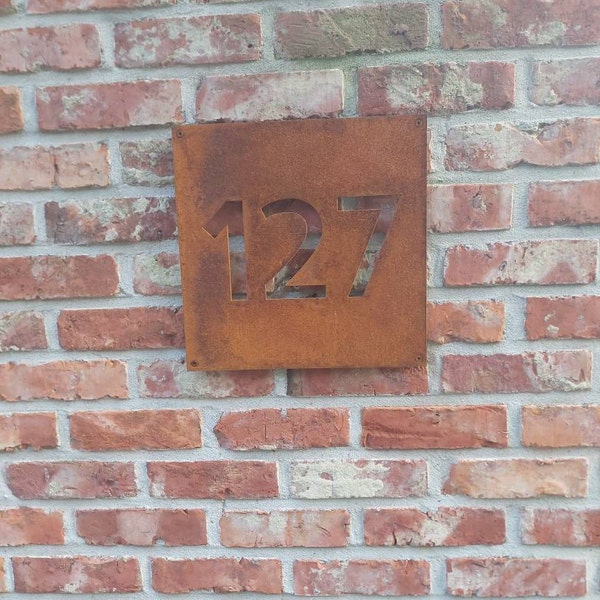 Corten Steel Custom Sign, Your Logo Corten, House Address Plaque ...