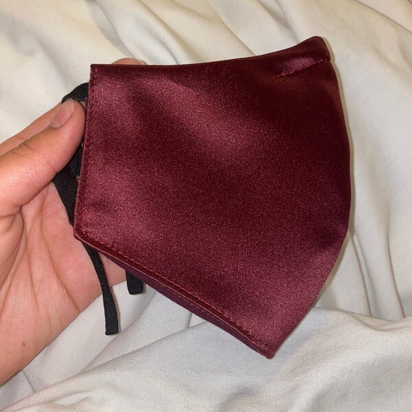 Soft Silk Black Satin Face Mask | Over-ear Face Mask, Valentine's Day ...