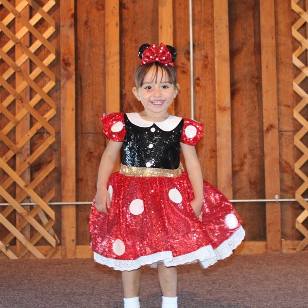 Red Minnie Dress. Baby Girl Dress. Minnie Mouse Birthday Dress. Red ...
