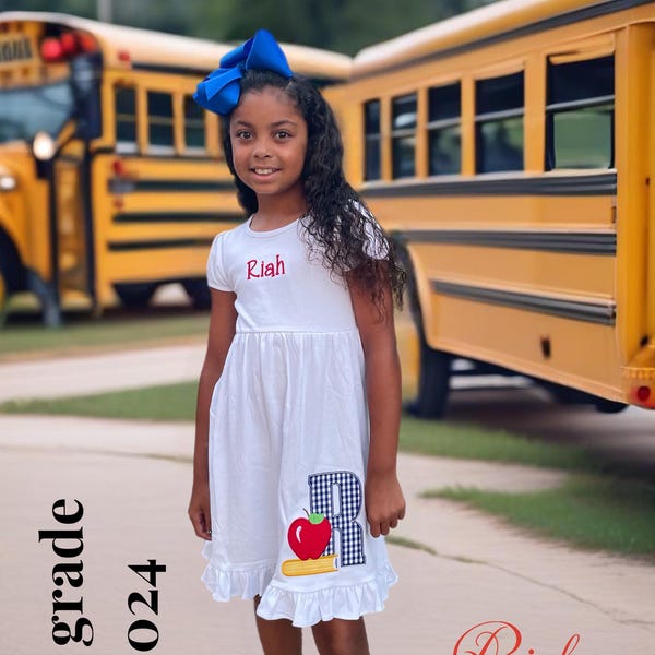 Back to School Outfits, Letter With Book and Apple, Personalized Shorts ...