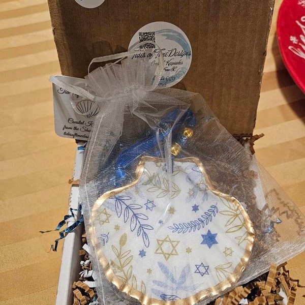 Hanukkah Decor, Hanukkah Necklace, Star of David Prayer Beads, Oyster ...