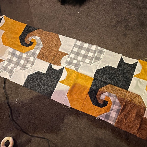 Digital Pdf|cats Quilt Pattern|cats Quilt Block Pattern|snail's Trail ...