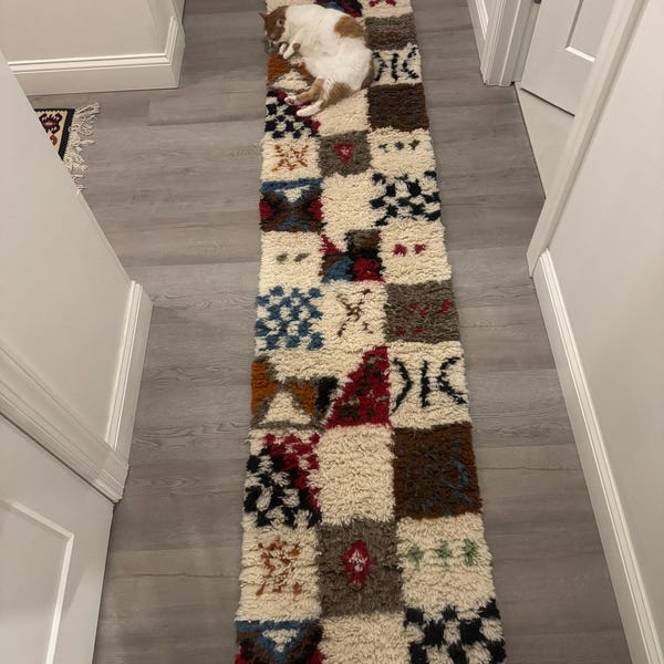 Blue Morrocan Rug , Rug for Living Room , Striped Tufted Rugs Moroccan ...