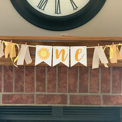 Muted Tones Sunshine ONE Banner You Are My Sunshine First Birthday ...
