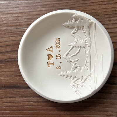 Personalized Gift, Ring Dish, Custom Ring Holder, Minimalist Engagement ...