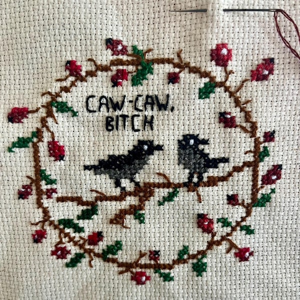 Rude Crows Cross Stitch Pattern PDF Sarcastic Bird Embroidery Snarky ...