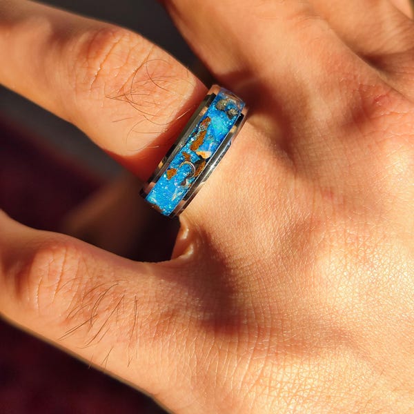 Preseli Bluestone Ring, Earth Stone Ring, Healing Crystal Ring, Healing ...