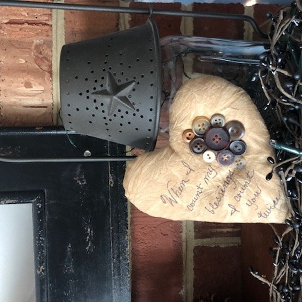 Primitive Heart Home Decor - Long Country-style Heart for Everyday ...