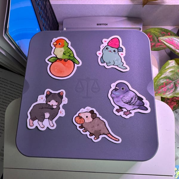 Series 2: Tiny Party Animals Sticker Set of 11 / Mini Animal Stickers ...