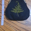 Linen Purse Hand Embroidered, Fern and Forest Motif, Upcykling Vintage ...