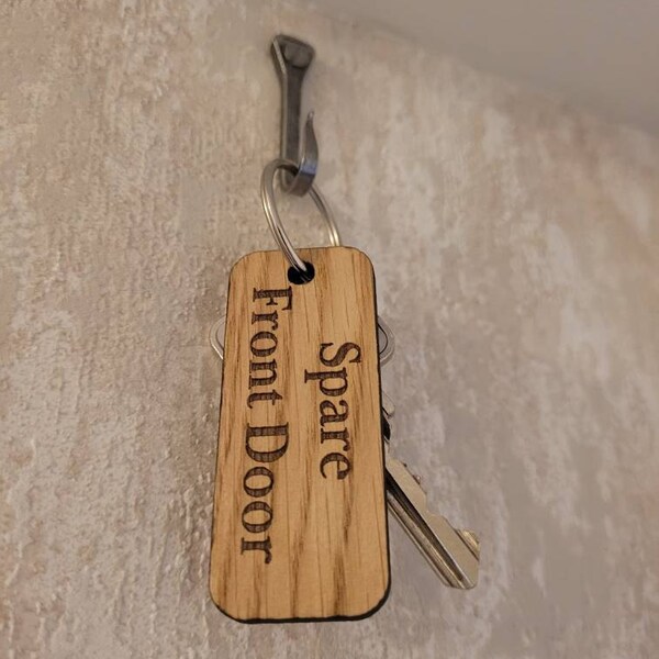 Personalised Keyring, Housewarming Gift, Wooden Keychain, Hotel ...