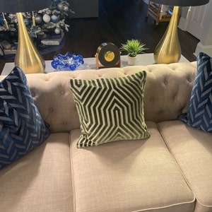 Peter Dunham Zanzibar in Ocean Geometric Stripe Linen | Etsy