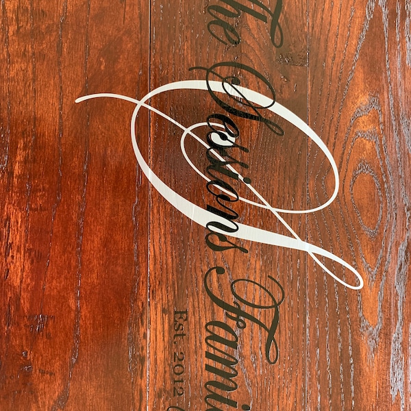 Family Name Monogram Est Date-#3 Vinyl Wall Decal- Custom Name ...