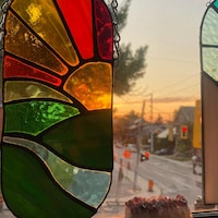 3 Flower Panels Stained Glass Pattern, Stained Glass Patterns ...