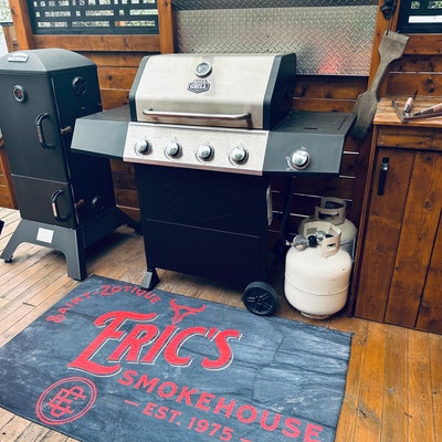 Grill Mat Personalized Outdoor Rug for Dad's BBQ Smoker Backyard BBQ ...