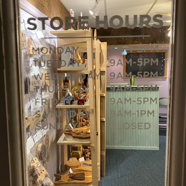 Store Hours Vinyl Decal - Custom Store Hours Decal - Store Front Window ...