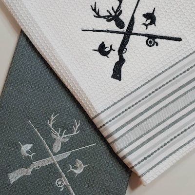 Hunting and Fishing Embroidery Design, Hunter Embroidery, Angler ...