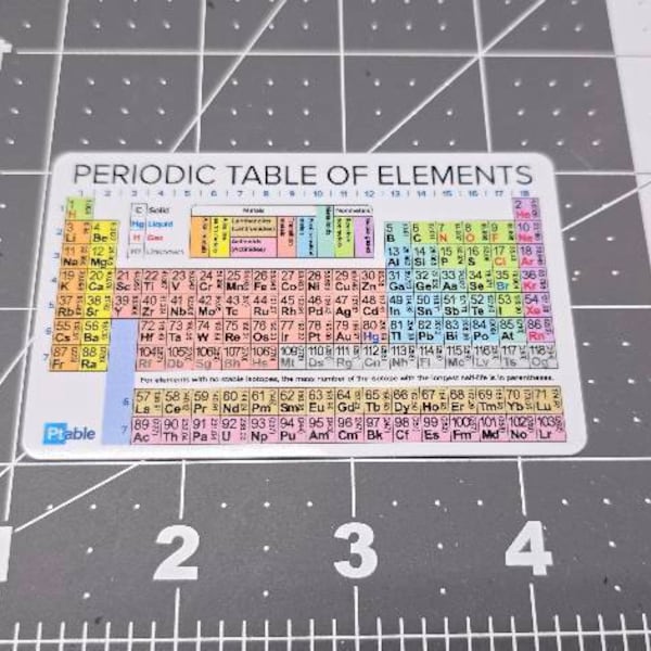 Periodic Table Plastic Wallet Card - Etsy