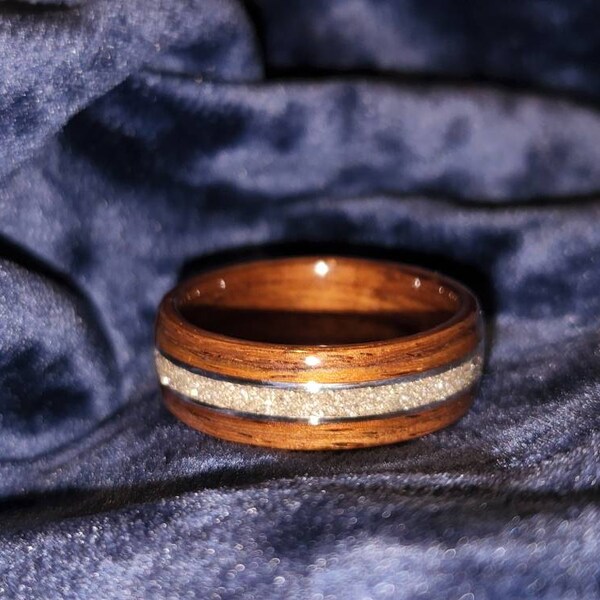 Mens Wedding Band "the Rsg" Made From Santos Rosewood, Silver and ...