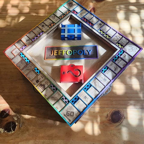 FULLY Personalised Customopoly Wooden Board Game With Turntable, Bank ...