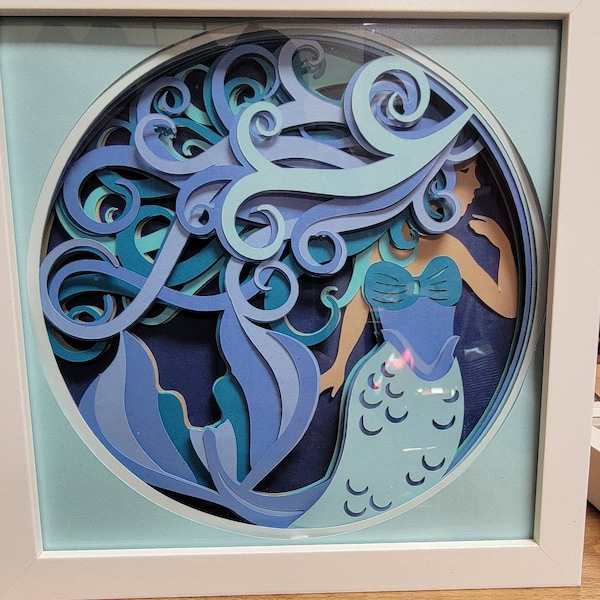 3D MERMAID Svg - TROPICAL Shadow Box - for Cricut - for Silhouette - Etsy