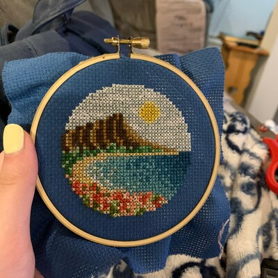 Diamond Head Cross Stitch Pattern - Etsy