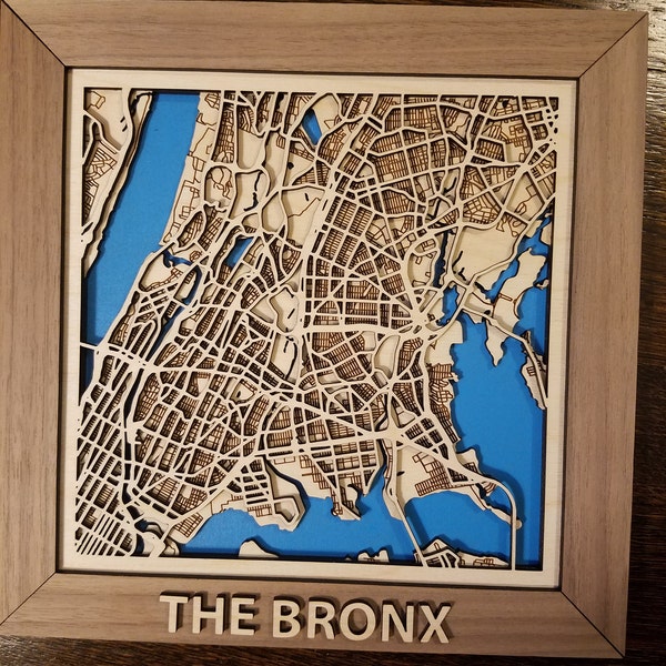 Custom 3D Map on Wood, Any City, Laser Cut/engraved, 5 Layers, Portland ...