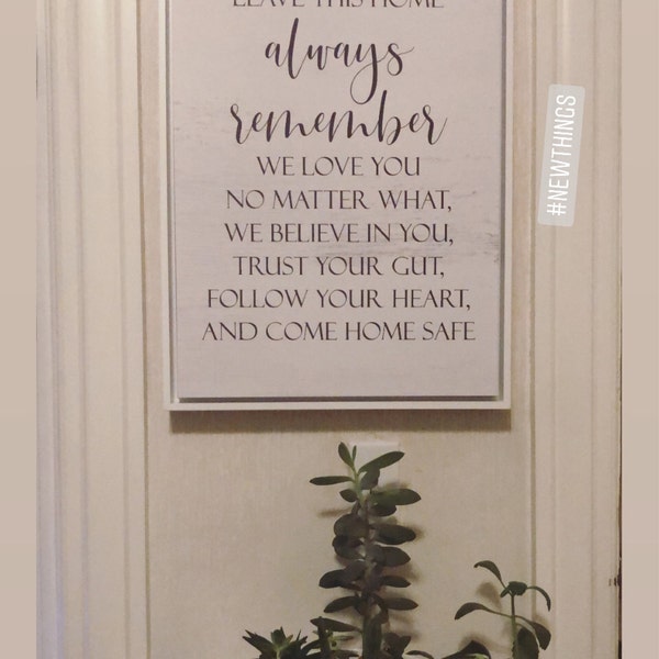 Before You Leave This Home Sign, Entryway Sign, Sign From Parents to ...