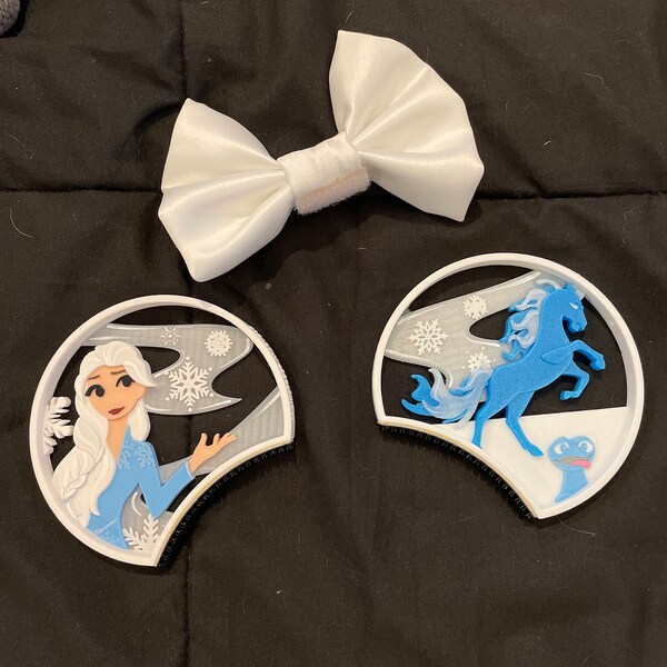 Ice Queen Park Ears Headband - White Satin Bow - Etsy